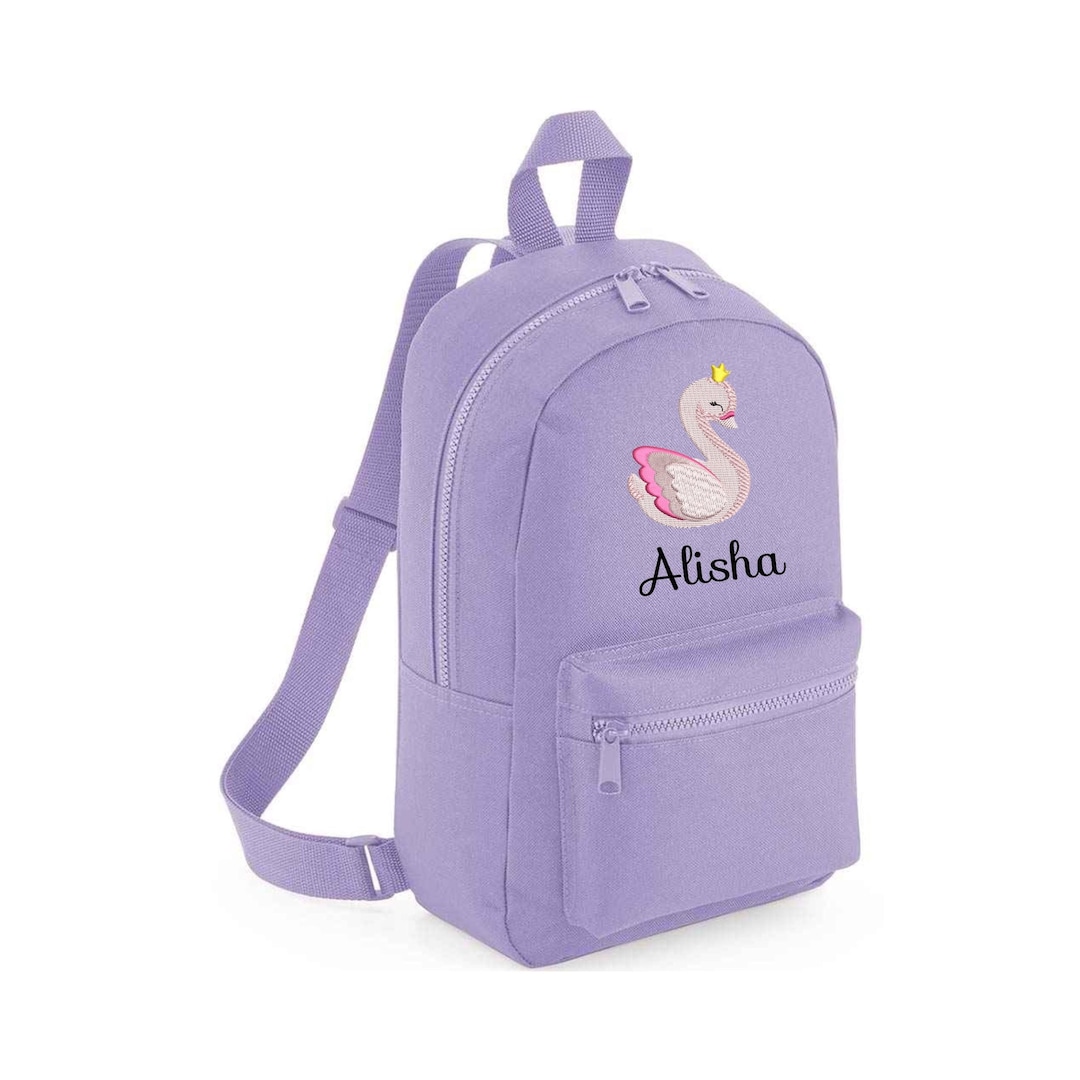Swan Princess Girls Backpack, Personalised Embroidered Bag, Back to ...