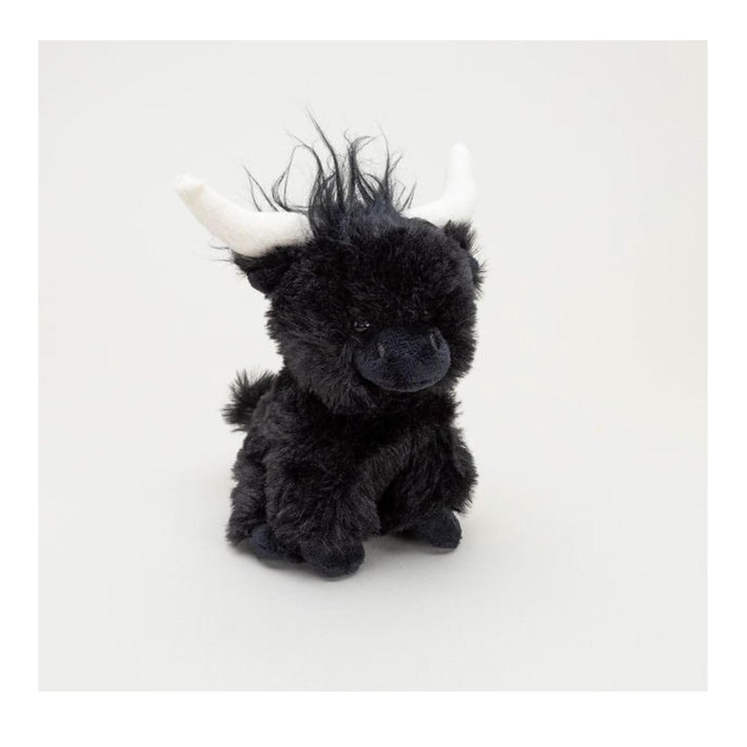 Black Longhorn Cow, Highland Cow Soft Toy, Mini, Cuddly Toy, Cow Gift ...