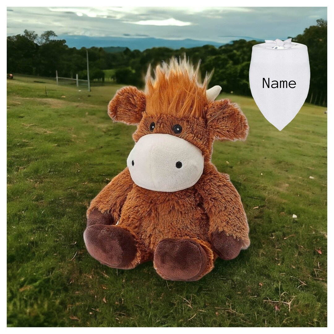 Soft Plush Highland Cow 13, Heatable and Coolable Toy, Microwavable ...
