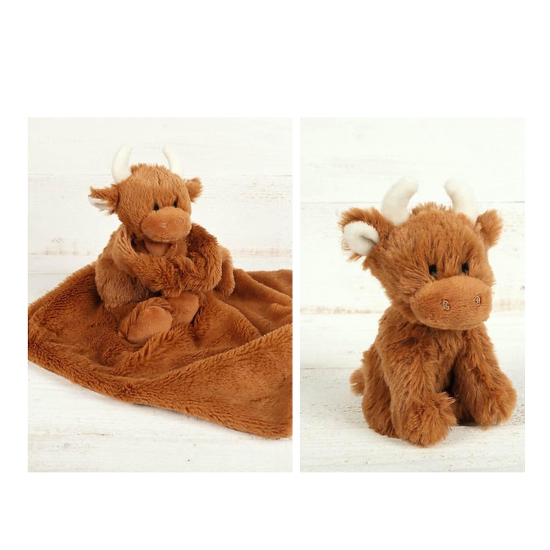 Highland Cow Comforter & Mini Highland Cow Baby Gift Set, Mummy to Be ...