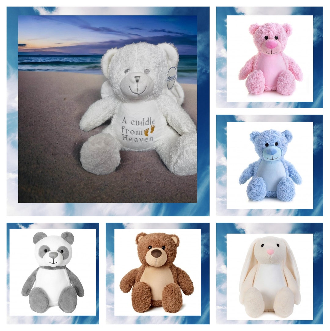 Cuddle From Heaven Angel Bear, Remembrance Teddy, Embroidered ...