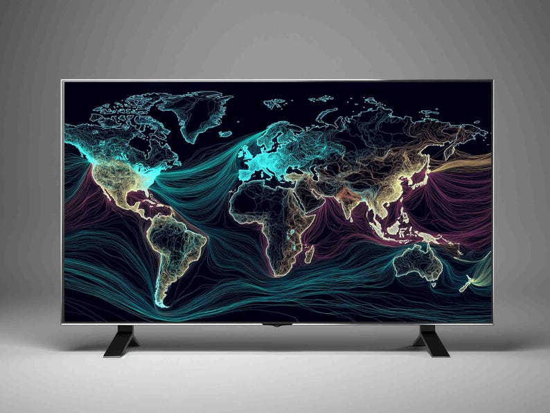 World Map Frame TV Art Collection – 30 Files Digital Download - Etsy