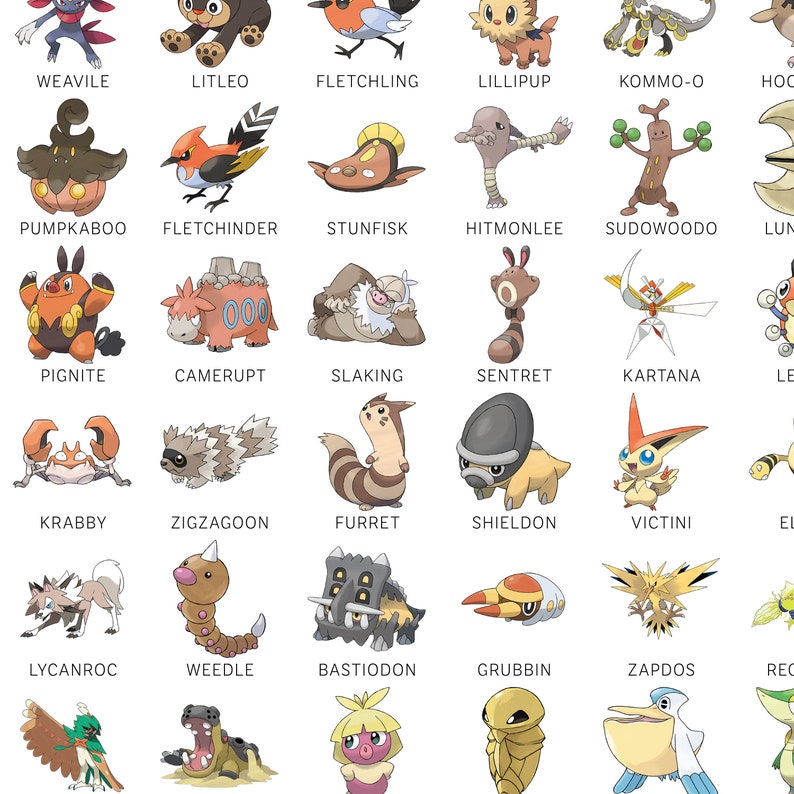 Pokemon Finder Pokedex Poster Room Decor for Kids Nostalgic - Etsy