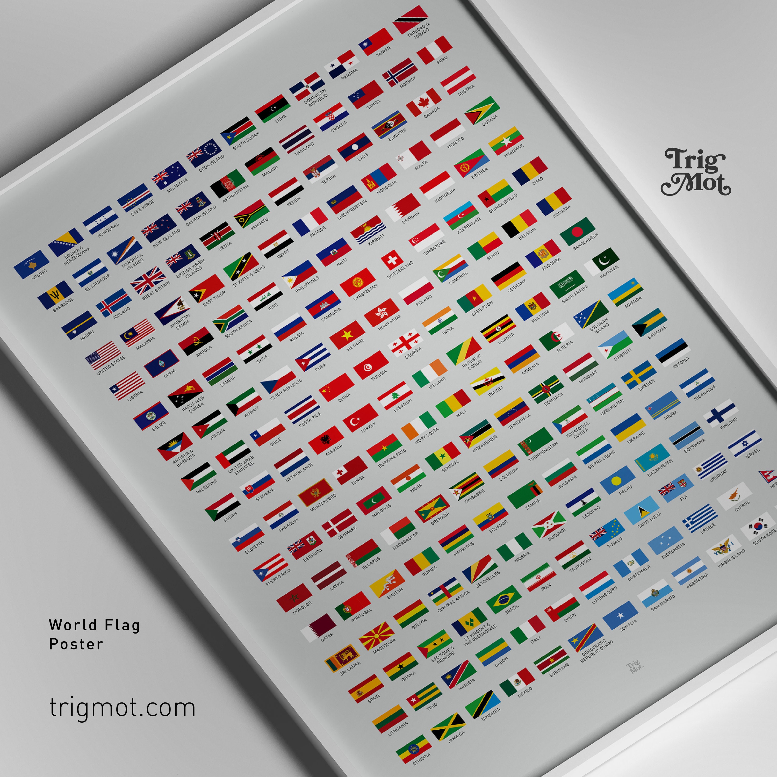 Flags With Names To Print