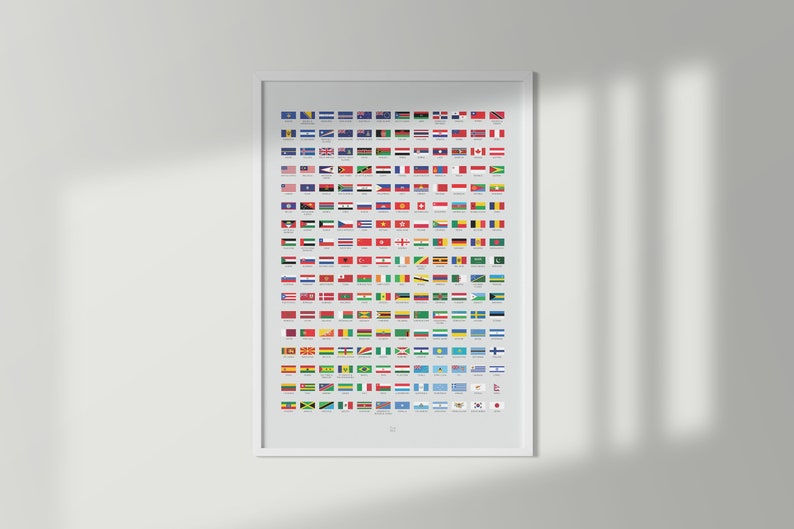 Flags of the World Poster Printed or Digital Interactive - Etsy