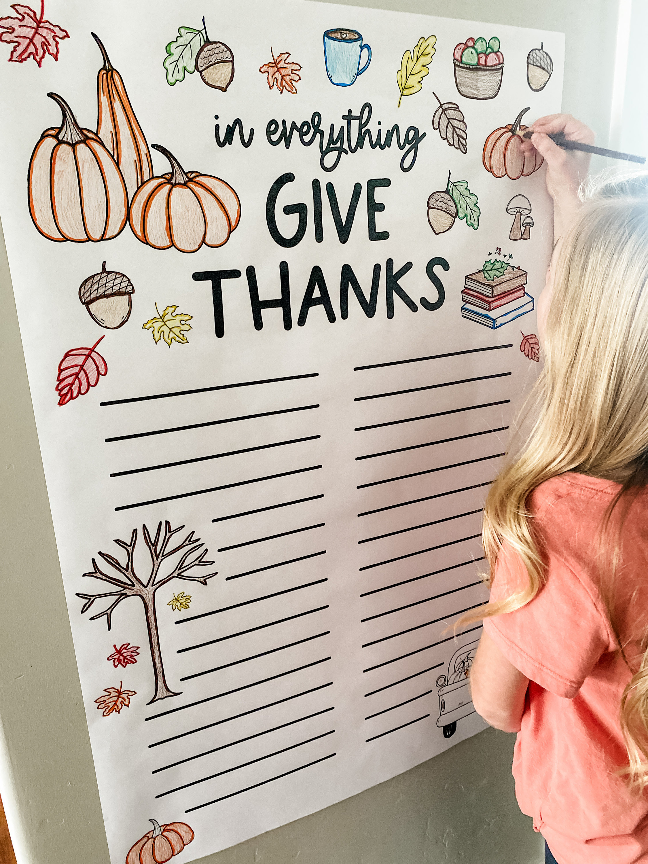Thankful/gratitude Tree + List - 4 Pack With 2 Styles, Give Thanks ...