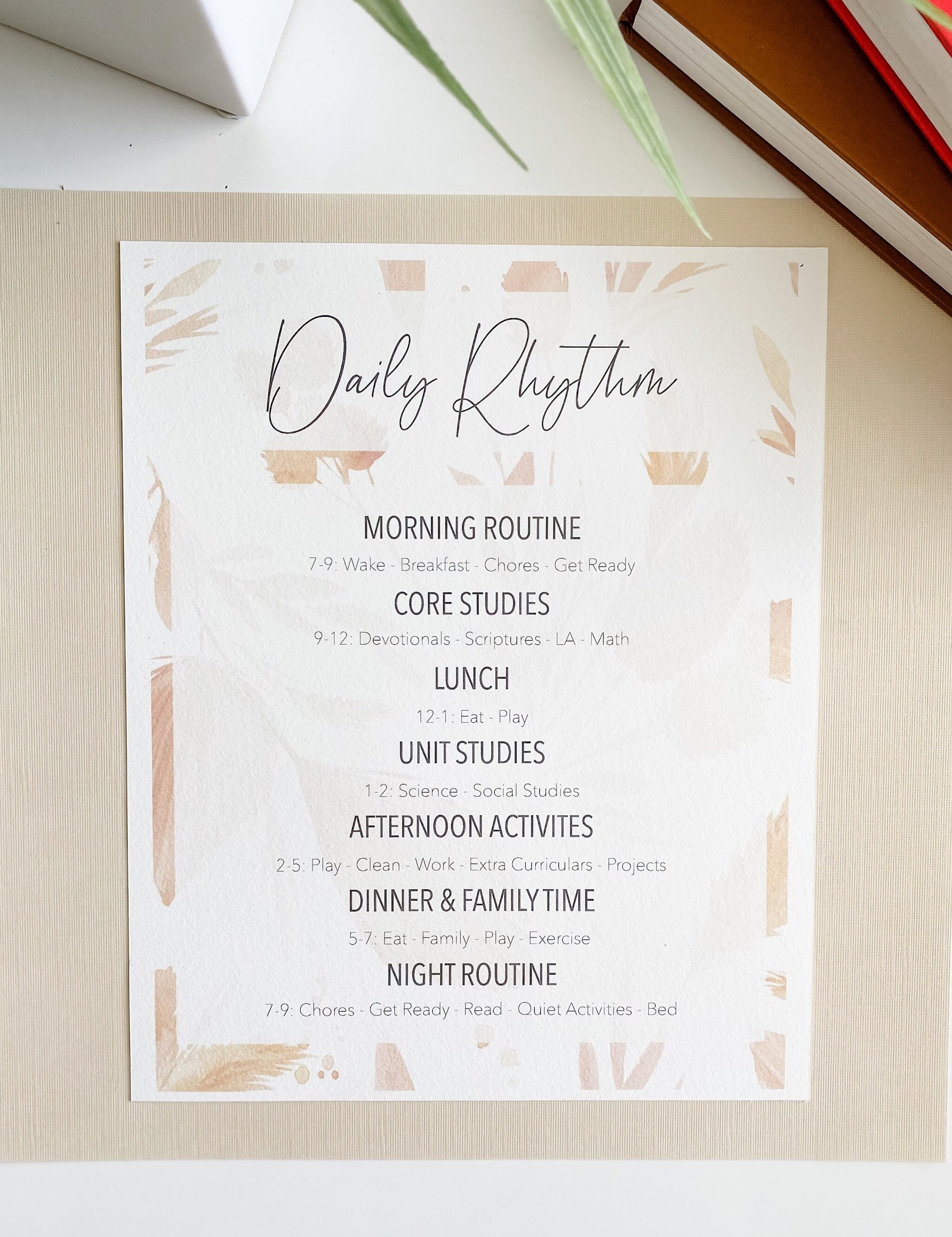 Daily Rhythm, Routine, Schedule - Seasonal Themed Template Digital ...