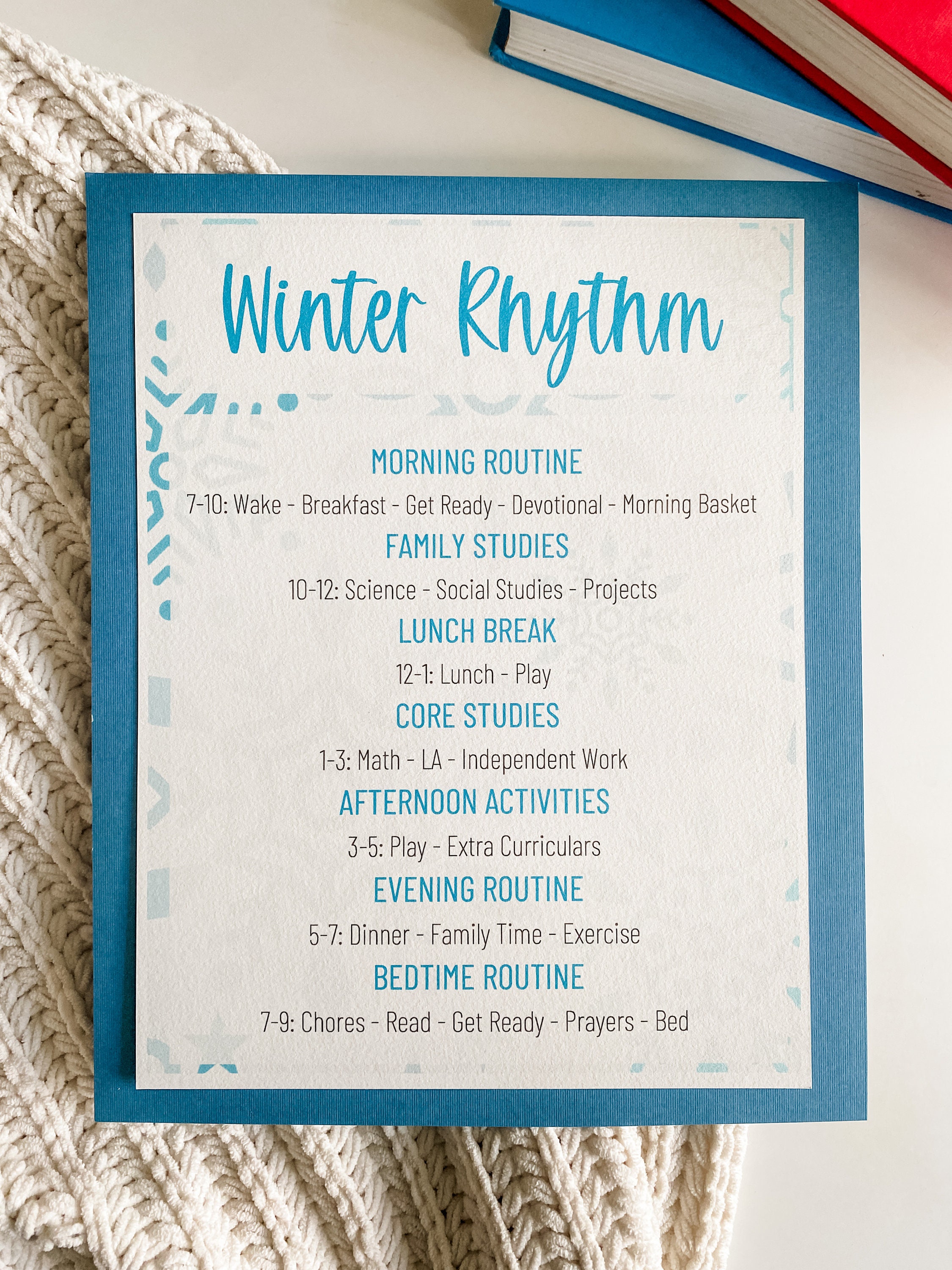 Daily Rhythm, Routine, Schedule - Seasonal Themed Template Digital ...