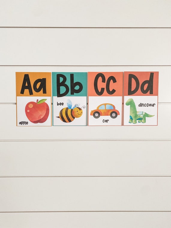 Alphabet Wall Art ABC Flashcards Instant DL Printable - Etsy