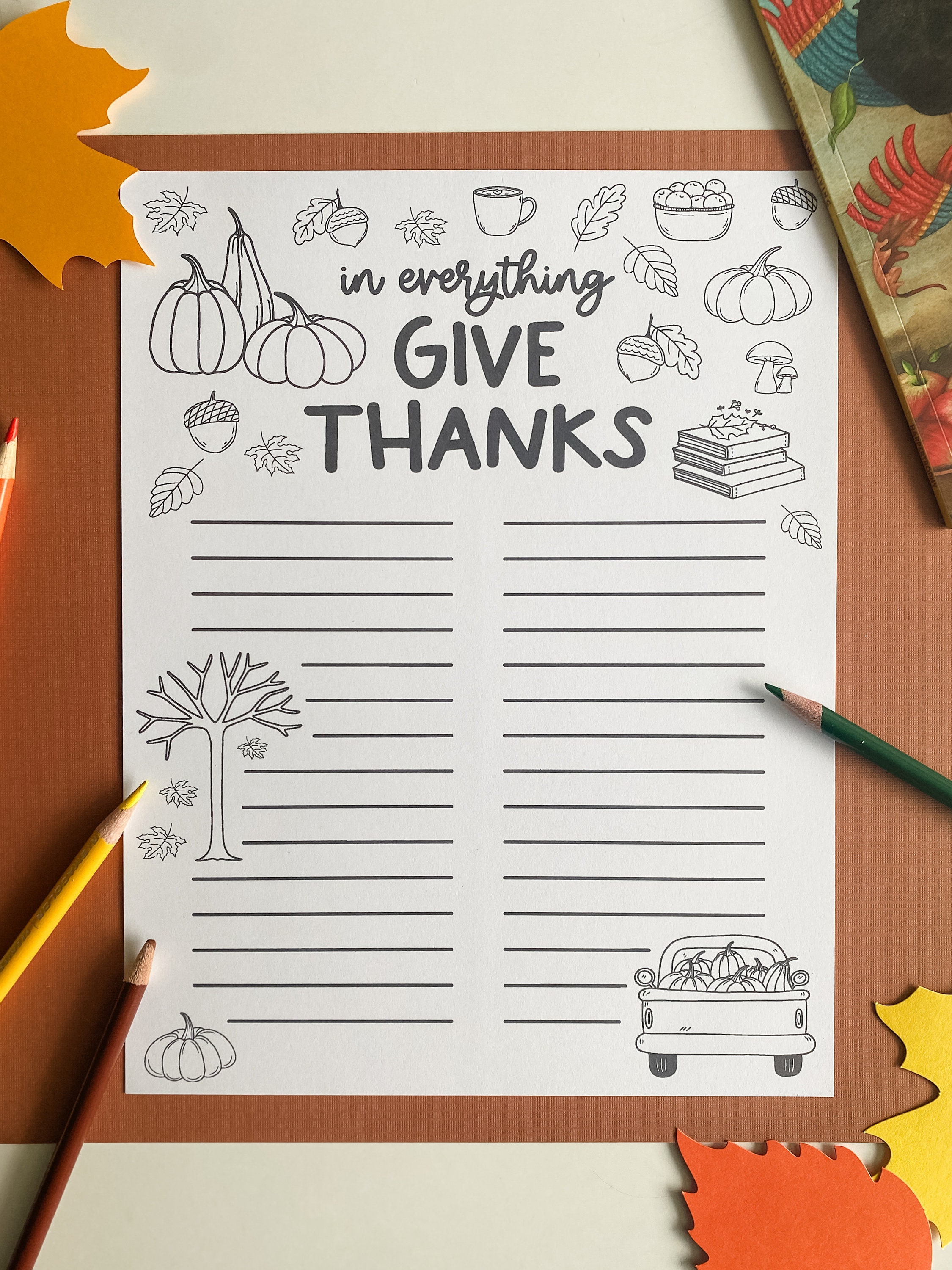 Thankful/gratitude Tree + List - 4 Pack With 2 Styles, Give Thanks ...