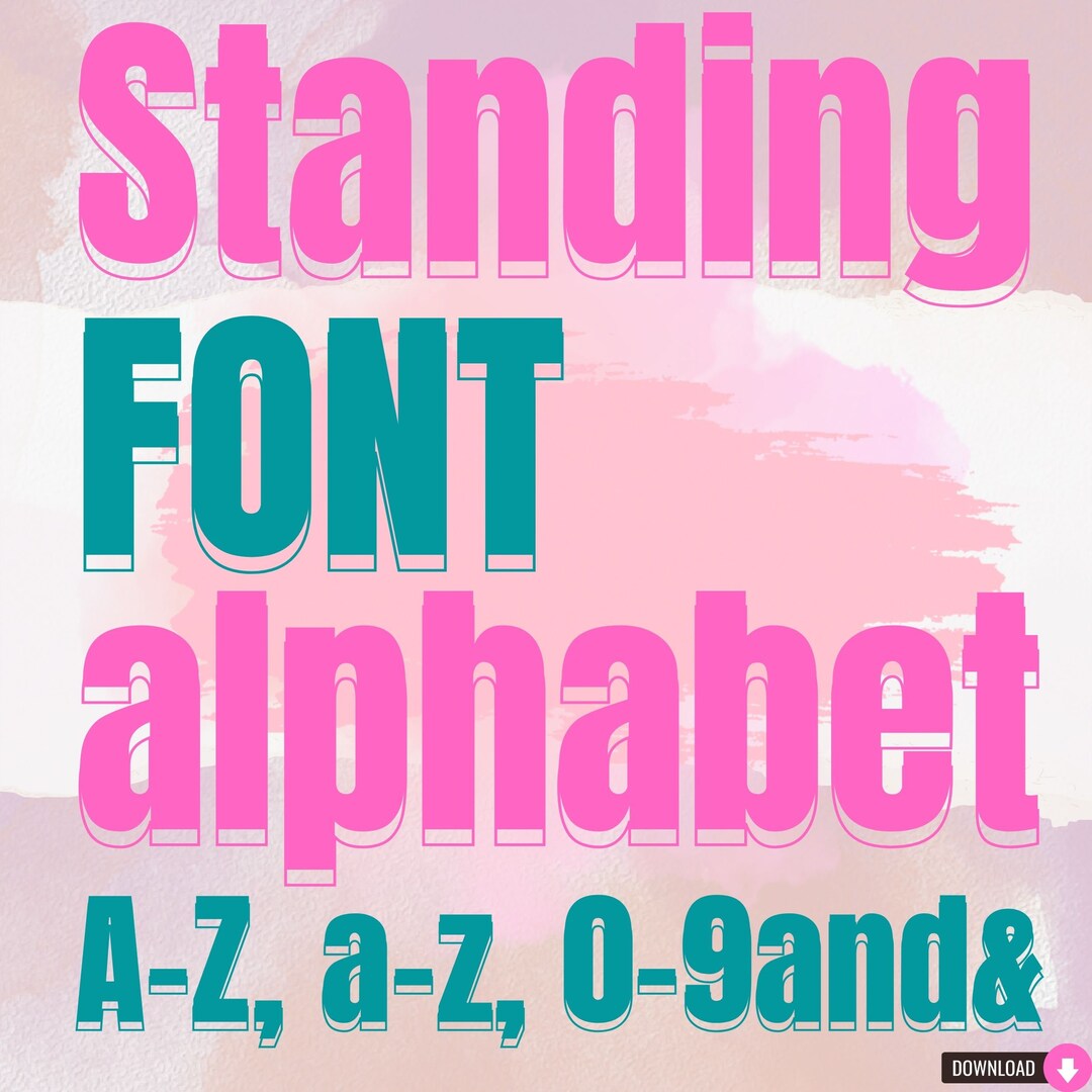 Standing Front Alphabet Font SVG PNG PDF With Numbers and Uppercase ...