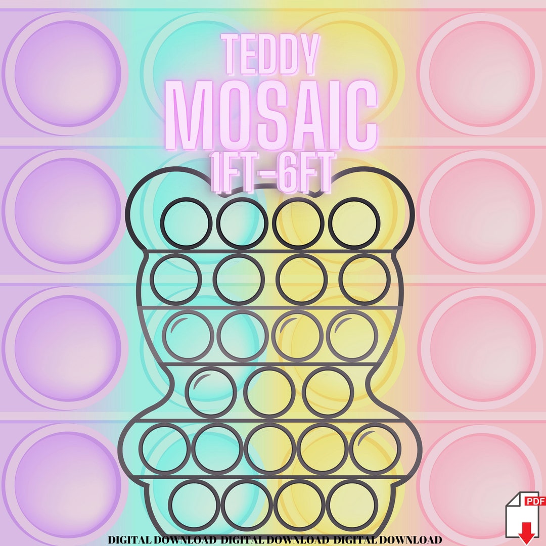 1ft-6ft Mosaic Teddy From Balloons PDF Files - Etsy