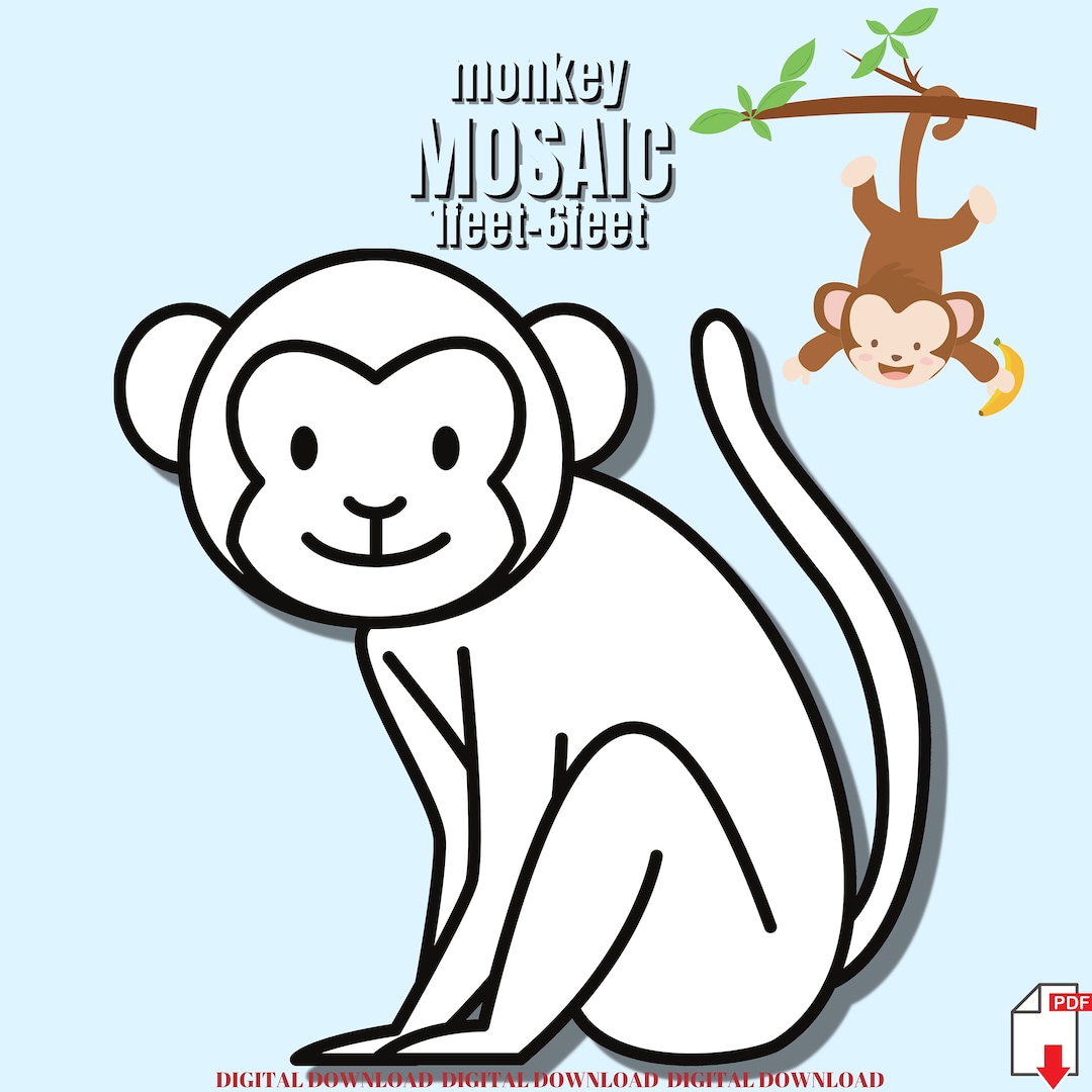 1ft-6ft Mosaic Monkey From Balloons PDF Files - Etsy