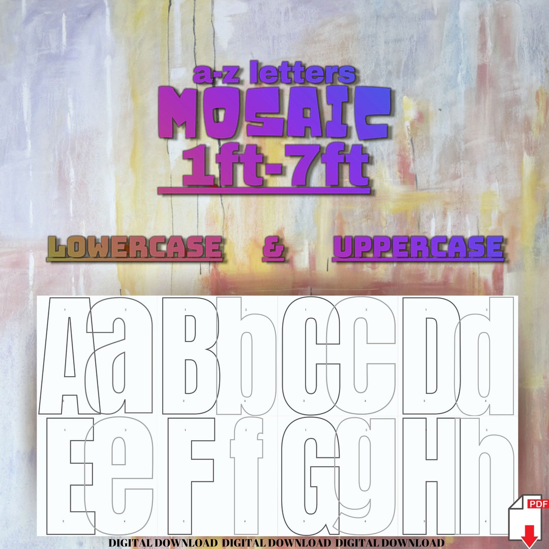 7ft, 6ft, 5ft, 4ft, 3ft, 2ft, 1ft Mosaic All Letters From Balloons ...
