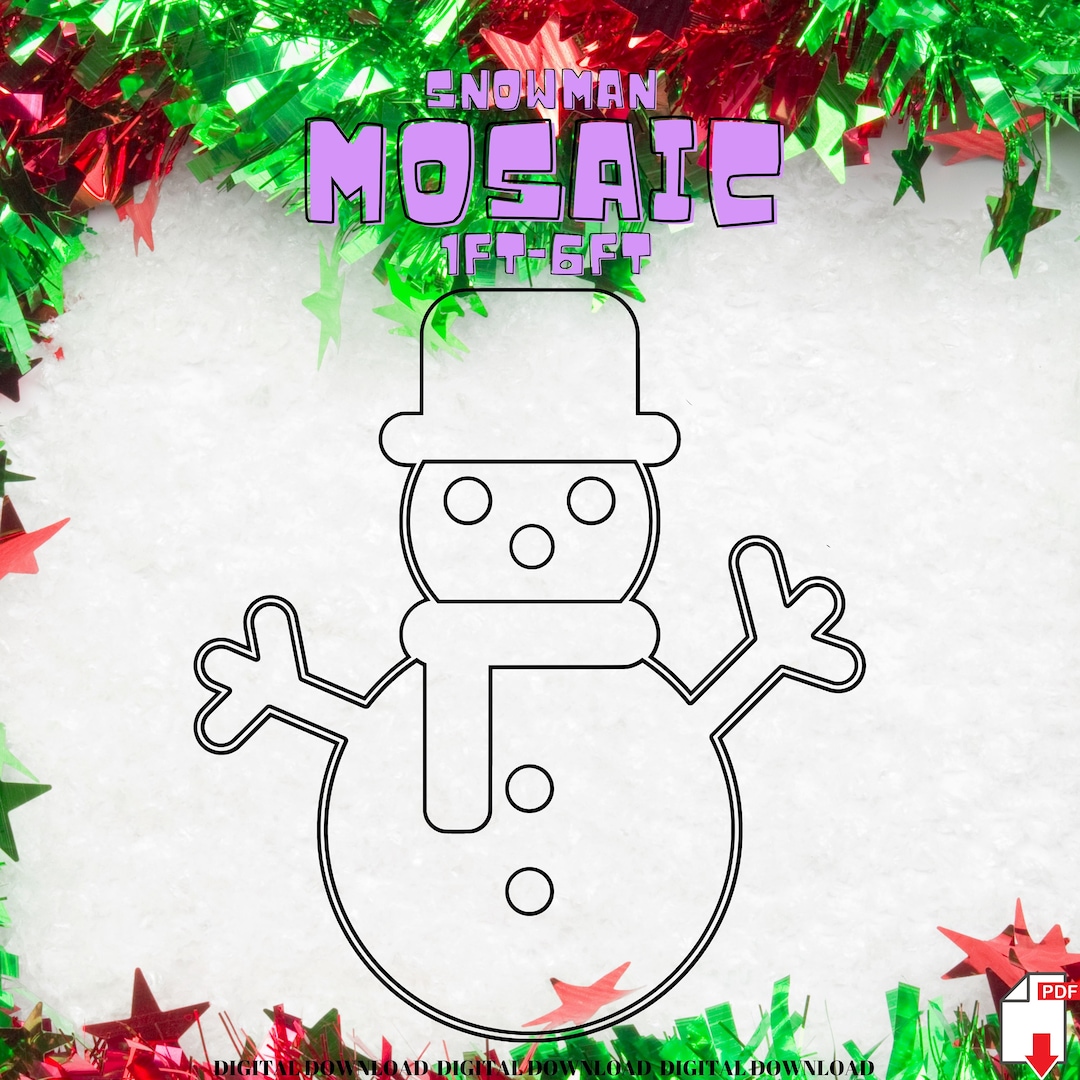 1ft-6ft Mosaic Christmas Snowman From Balloons PDF Files, - Etsy