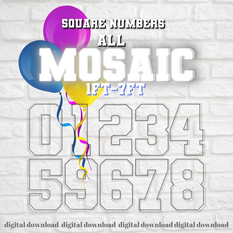 Mosaic Numbers - Etsy