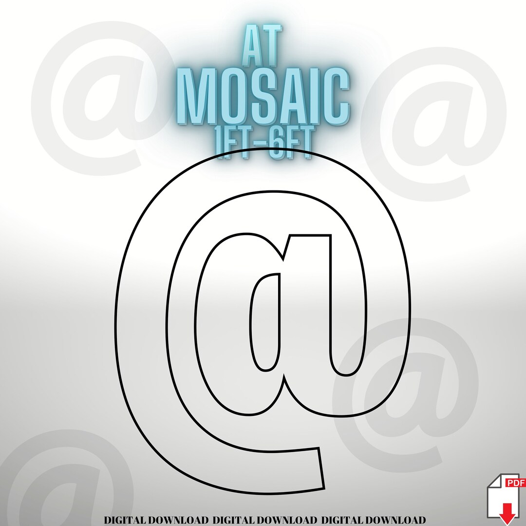 1ft-6ft Mosaic at Sign @ From Balloons PDF Files - Etsy