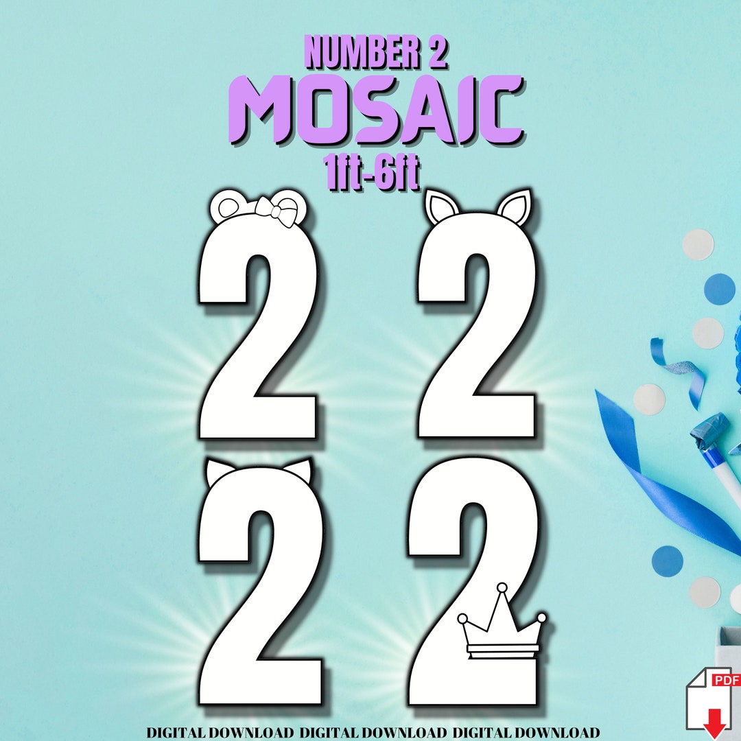 1ft-6ft Mosaic Number 2 Special Edition - Etsy