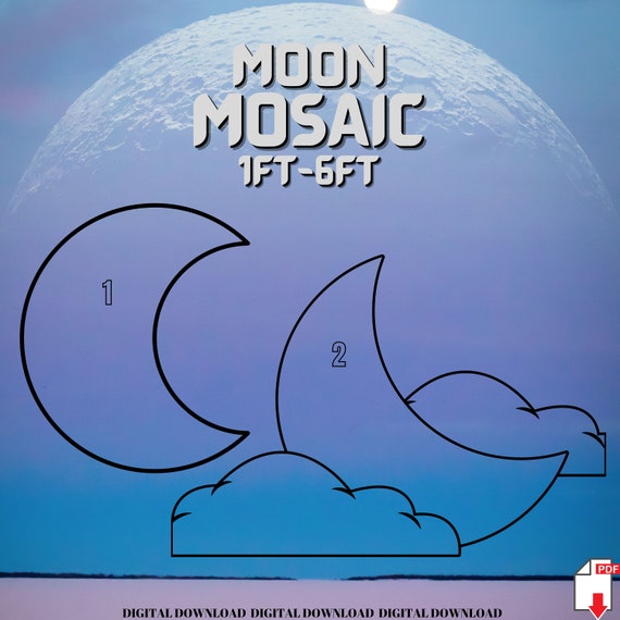 1ft-6ft Mosaic Moon Bundle 2in1 From Balloons PDF Files - Etsy