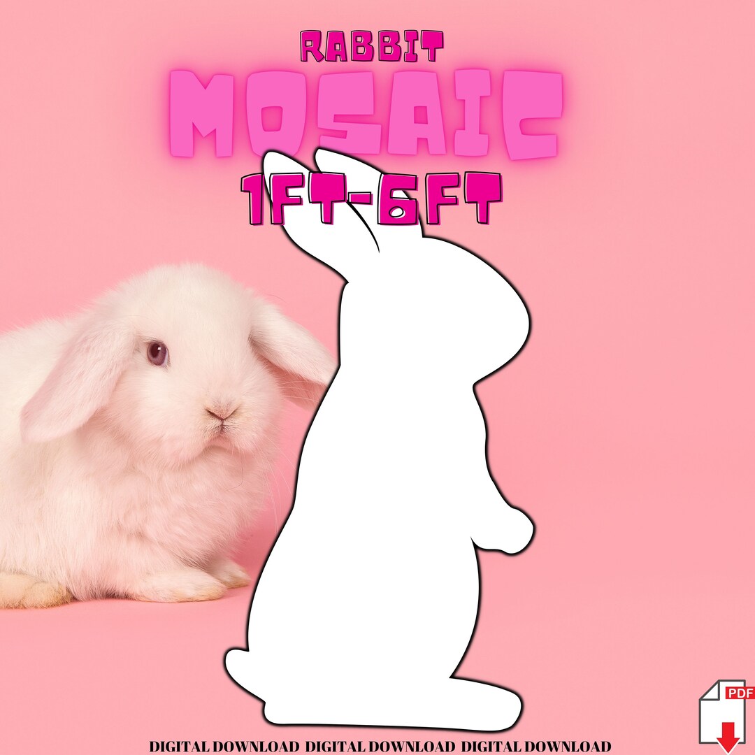 1ft-6ft Mosaic Teddy Rabbit From Balloons PDF Files - Etsy