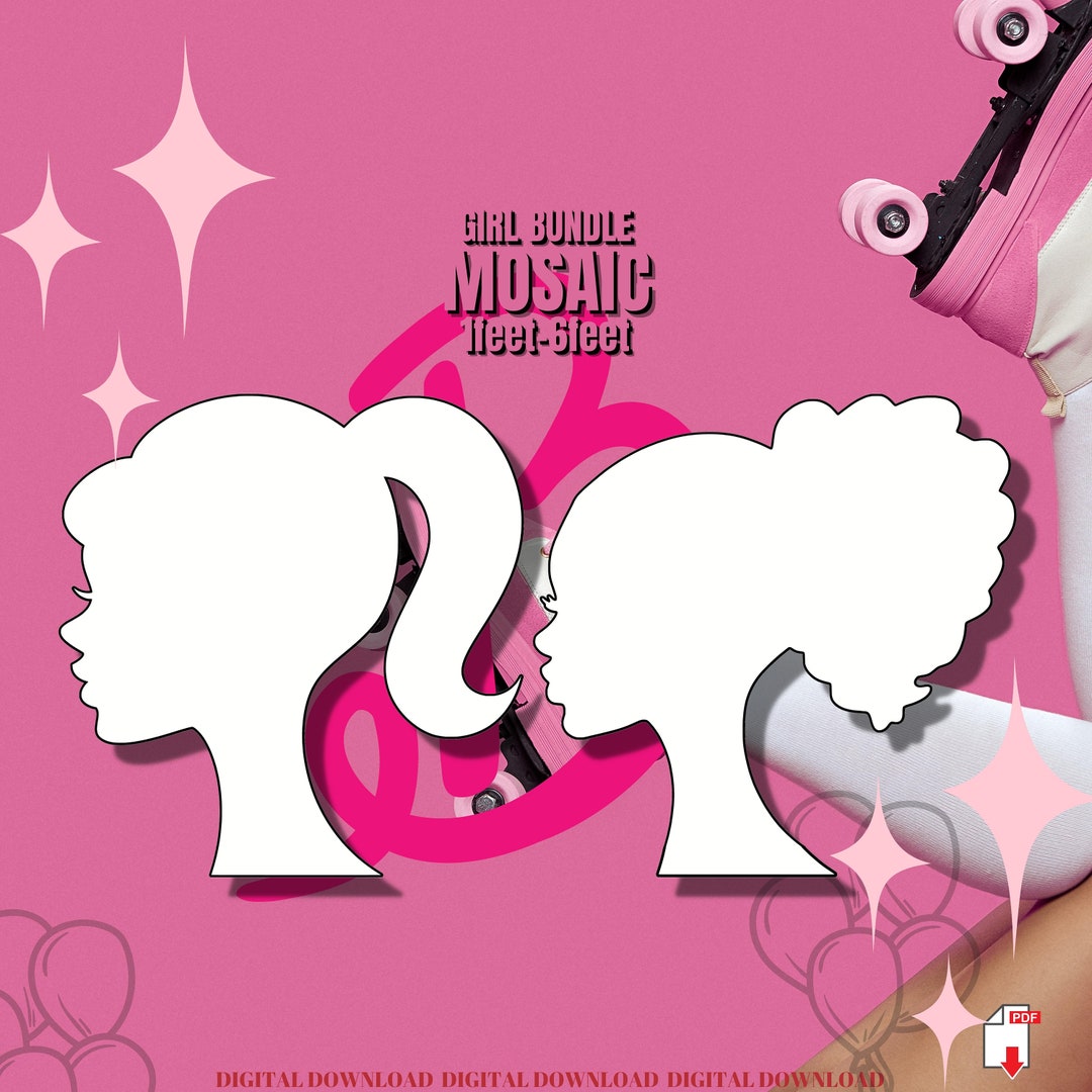 1ft-6ft Doll Head Prop Mosaic Girl Head Bundle From Balloons PDF Files ...