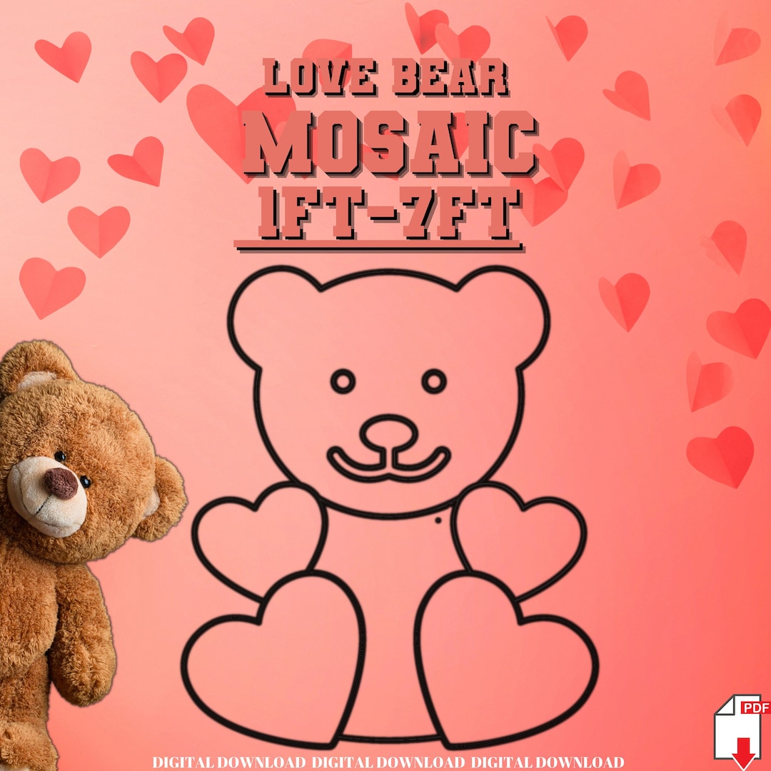 1ft-7ft Mosaic Love Teddy Bear From Balloons PDF Files With ...