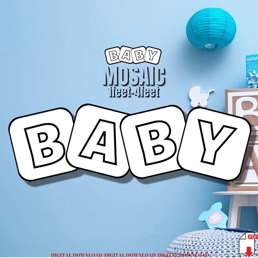 1ft-4ft Mosaic Baby Dice Game From Balloons, PDF One Print Files - Etsy