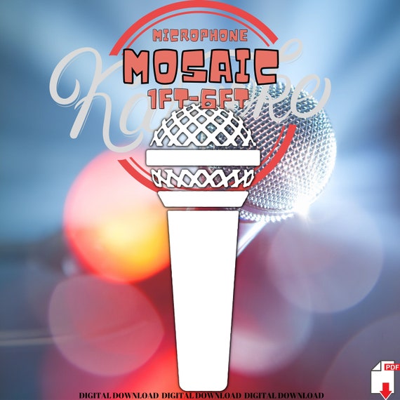 1ft-6ft Mosaic Microphone Karaoke Party From Balloons. PDF | Etsy
