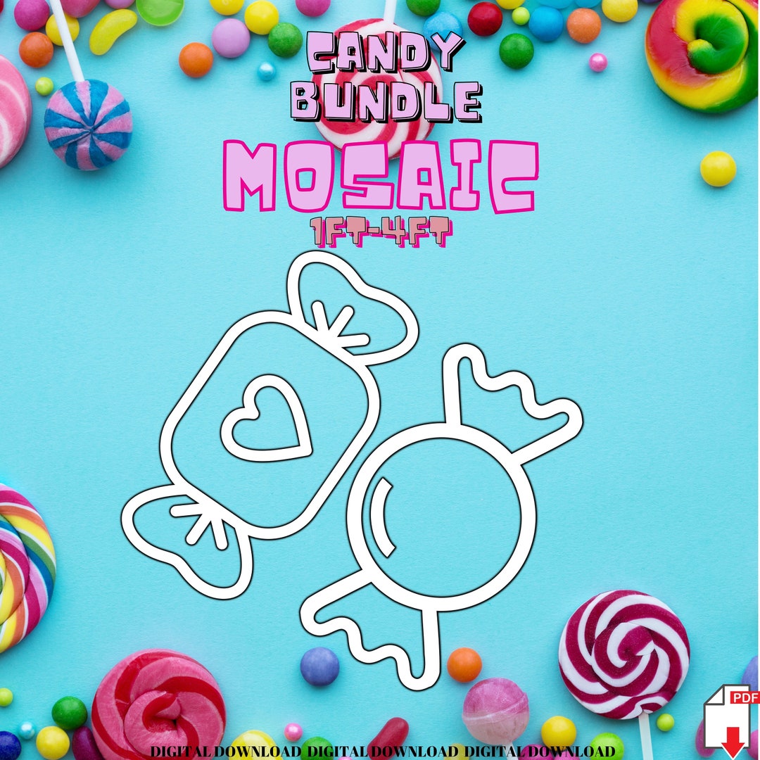 4ft 3ft 2ft 1ft Mosaic Candy Bundle 2 in 1 From Balloons, PFD Files ...