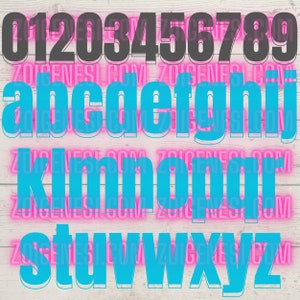 Standing Front Alphabet Font SVG PNG PDF With Numbers and Uppercase ...