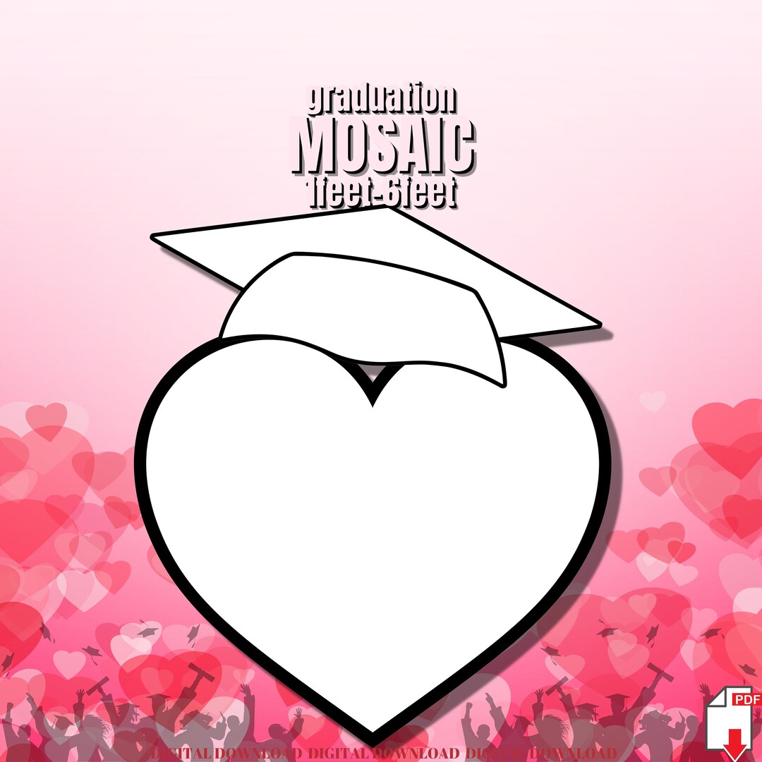 1ft-6ft Mosaic Heart With Graduation Cap From Balloons PDF Files ...