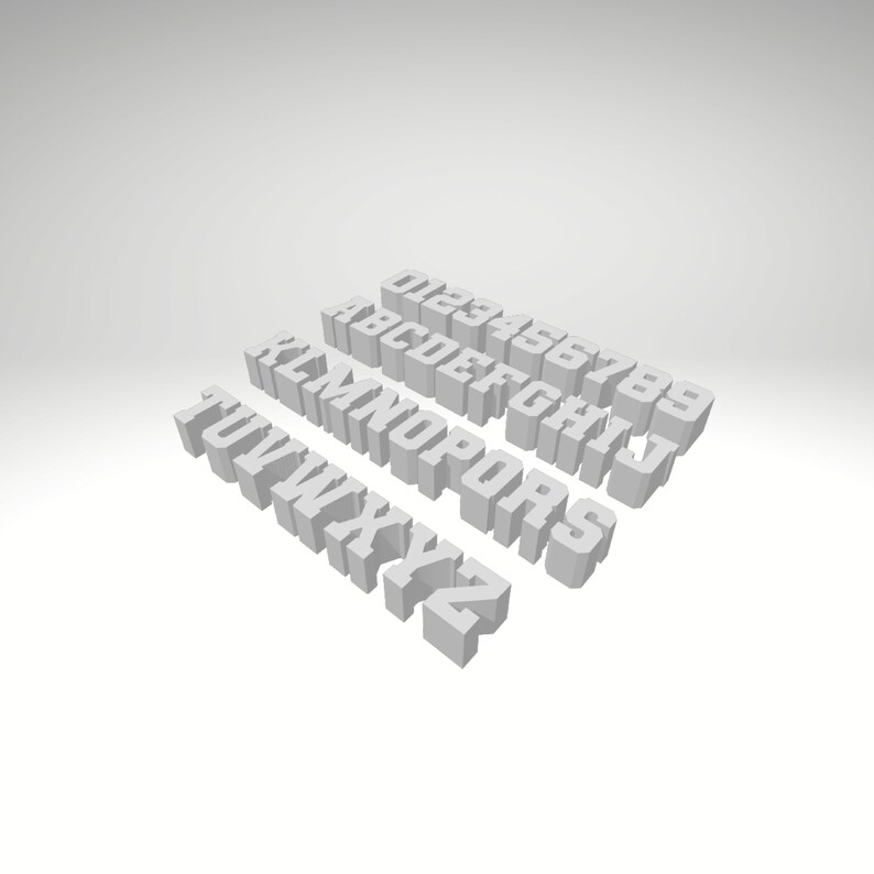 3D Letters 3D Numbers A to Z 0 to 9 and & Pdf Mosaic - Etsy