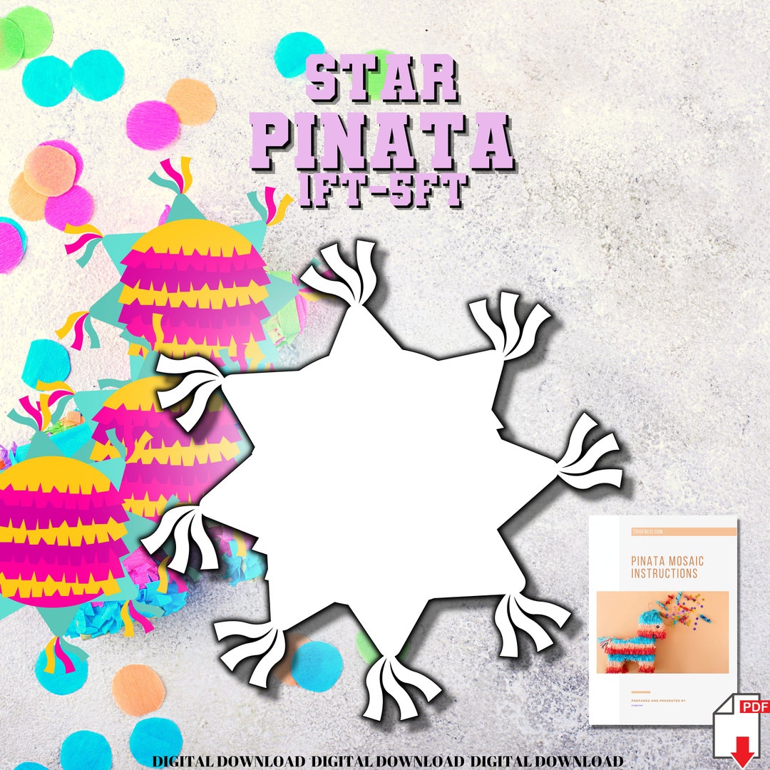 1ft-5ft Mosaic Star Cookie Pinata PDF Files With Instructions Book - Etsy