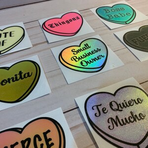 Conversation Heart Decals, Vinyl Stickers for Tumblers, Water Bottles ...