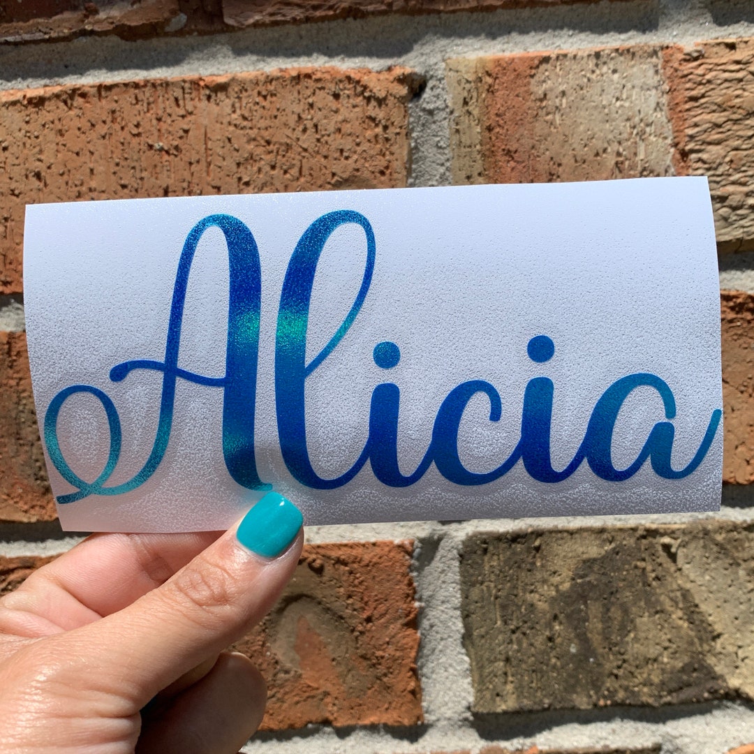 Merry Font Personalized Name Decals, Custom Holographic Vinyl Decals ...