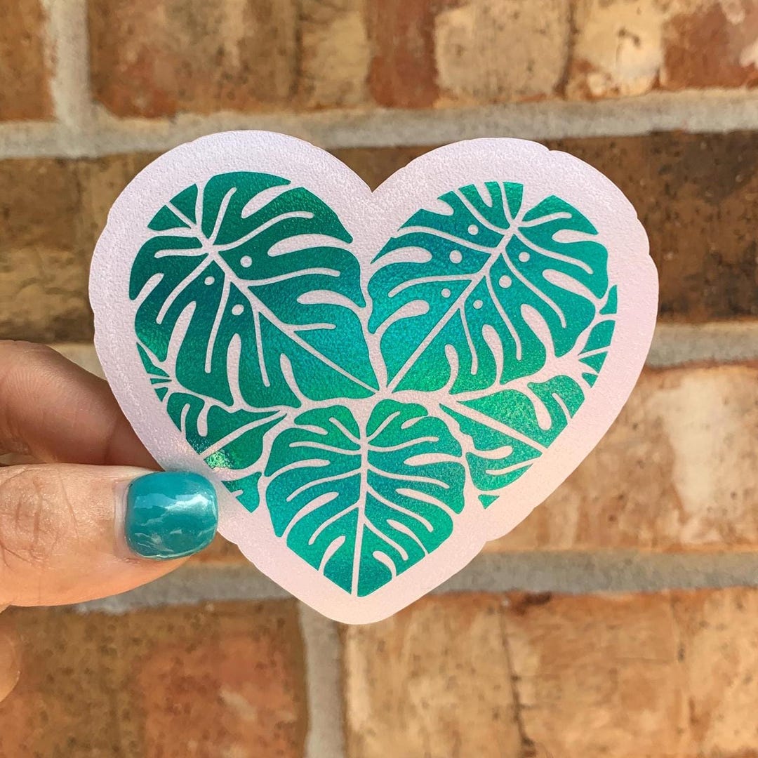 Monstera Heart Decal | Mirror Decal, Mirror Motivation, Personalized ...