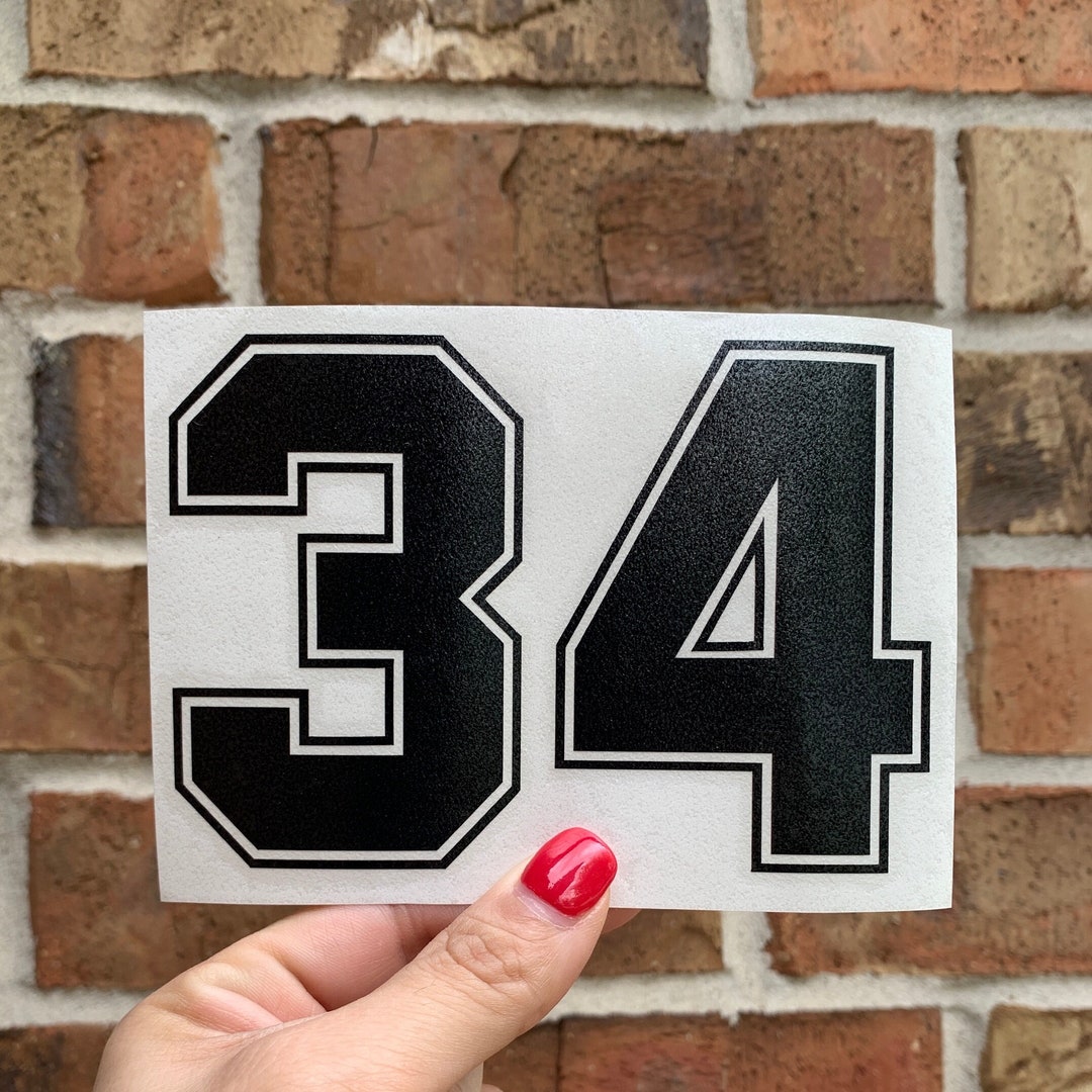 Sports Number Decal, Custom Number Decal, Vinyl Stickers for Tumblers ...