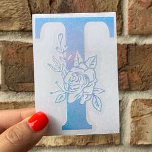 Monogram With Flower Personalized Decals, Vinyl Stickers for Tumblers ...