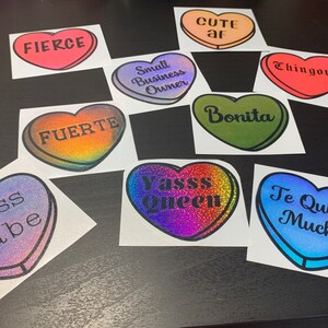 Conversation Heart Decals, Vinyl Stickers for Tumblers, Water Bottles ...