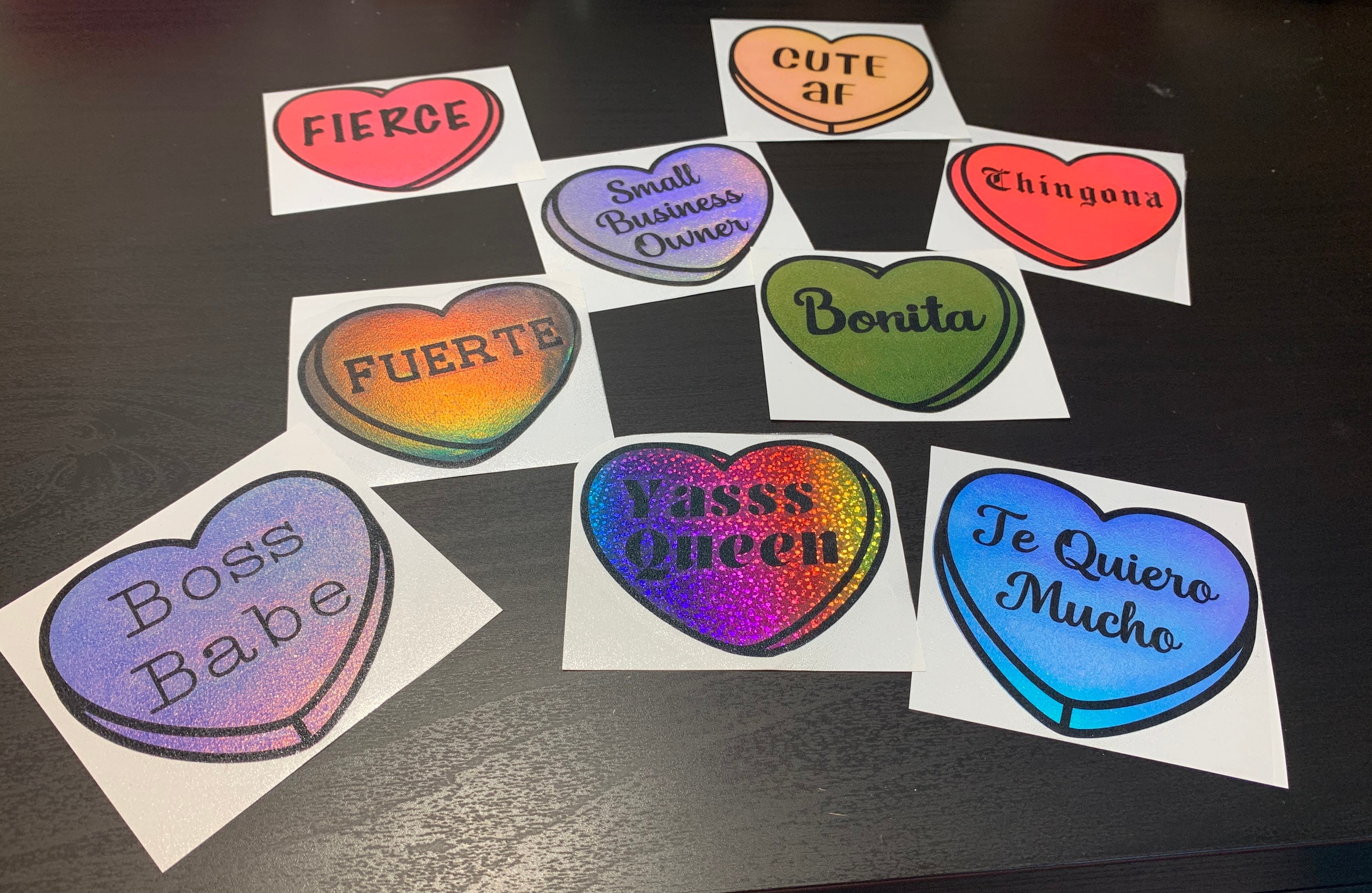 Conversation Heart Decals, Vinyl Stickers for Tumblers, Water Bottles ...