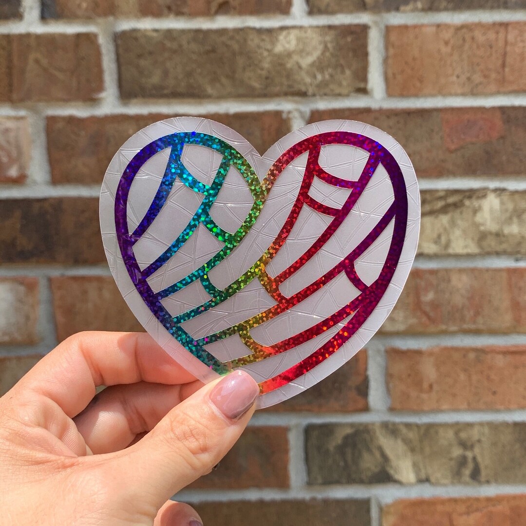 Heart Concha Suncatcher Cling, Rainbow Window Decal | Free Shipping - Etsy
