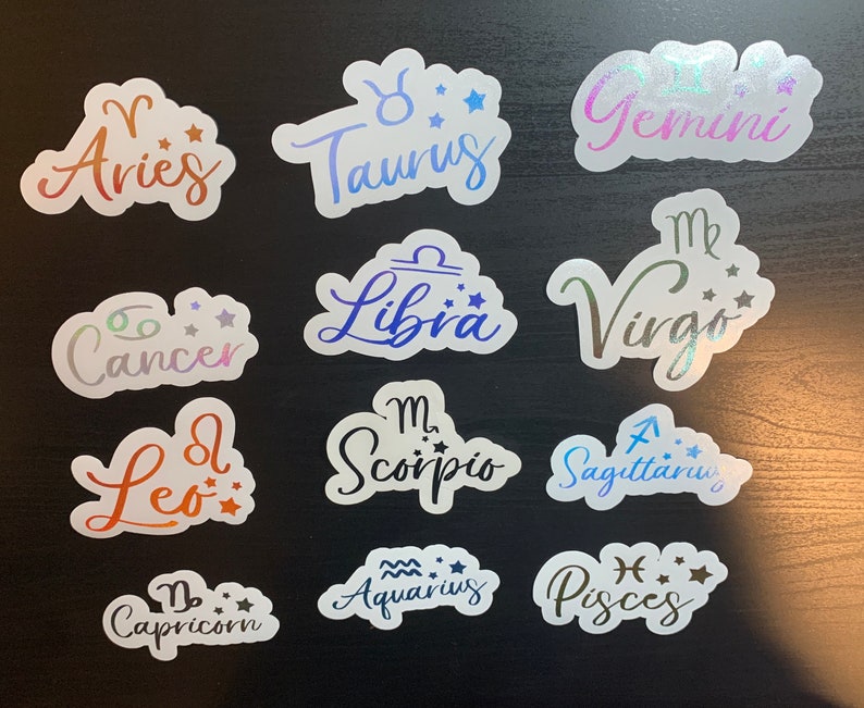 Zodiac Sign Decal Astrology Sign Decal Stickers for Water - Etsy