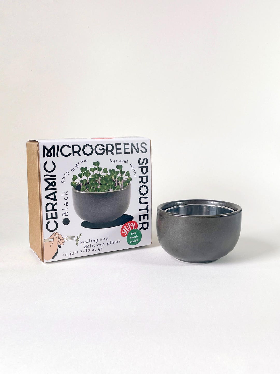 Ceramic Microgreens Kit With Seeds, Hydroponic, Plastic Free Indoor ...