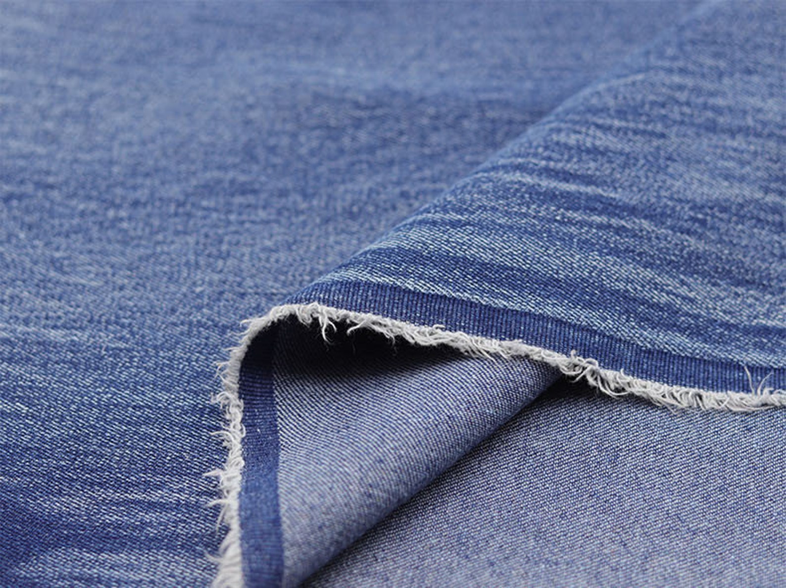 Hand Rubbed White Washed Denim Fabric, Thickness 10oz Denim Fabric ...