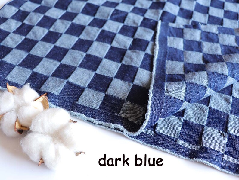 Plaid Washed Denim Fabric Designer Denim Fabricby the Half - Etsy