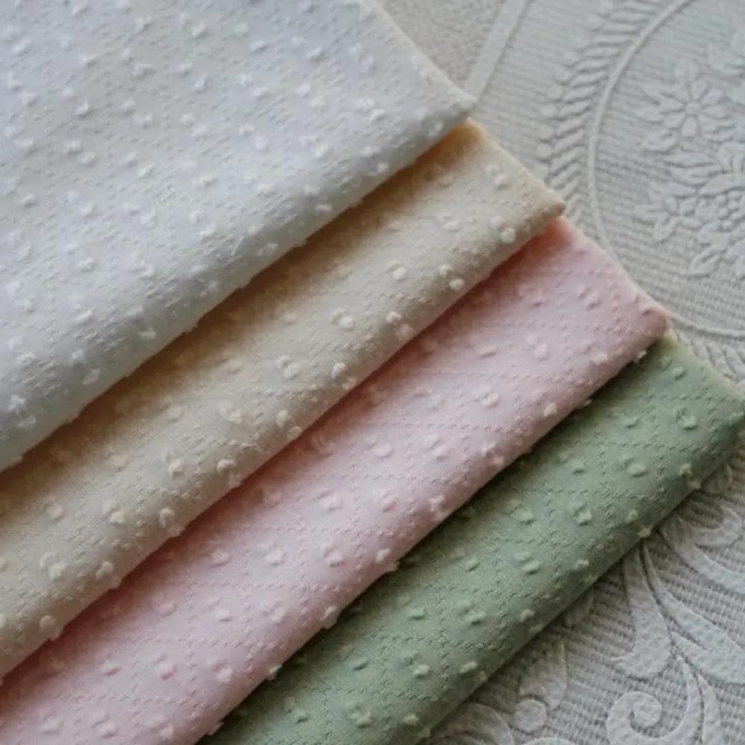 Swiss Dot Cotton Fabric, Multicolor Solid Color Cotton Fabric, Jacquard ...
