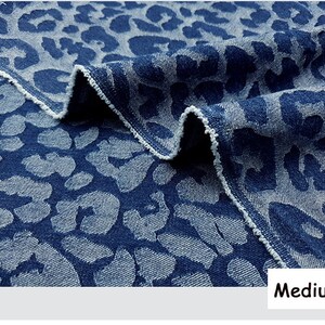 Leopard Denim Fabric, Soft Cotton Denim Fabric, Clothing Fabric, by the ...