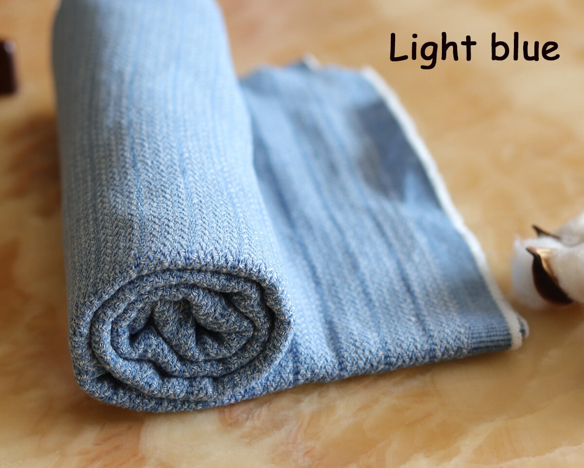 Soft Jacquard Denim Fabric Washed Cotton Denim Fabric - Etsy