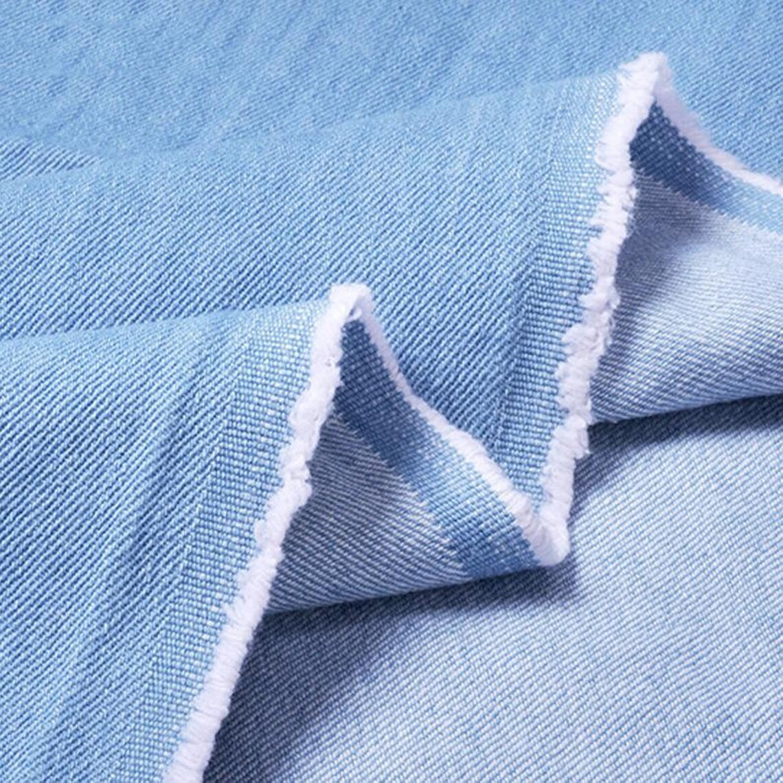 Denim Fabric Washed Denim Cotton Denim Sewing Fabric Sold - Etsy