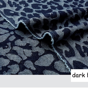 Leopard Denim Fabric, Soft Cotton Denim Fabric, Clothing Fabric, by the ...